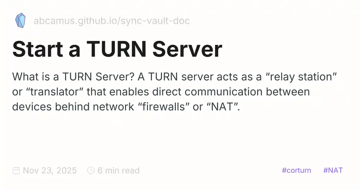 Start a TURN Server